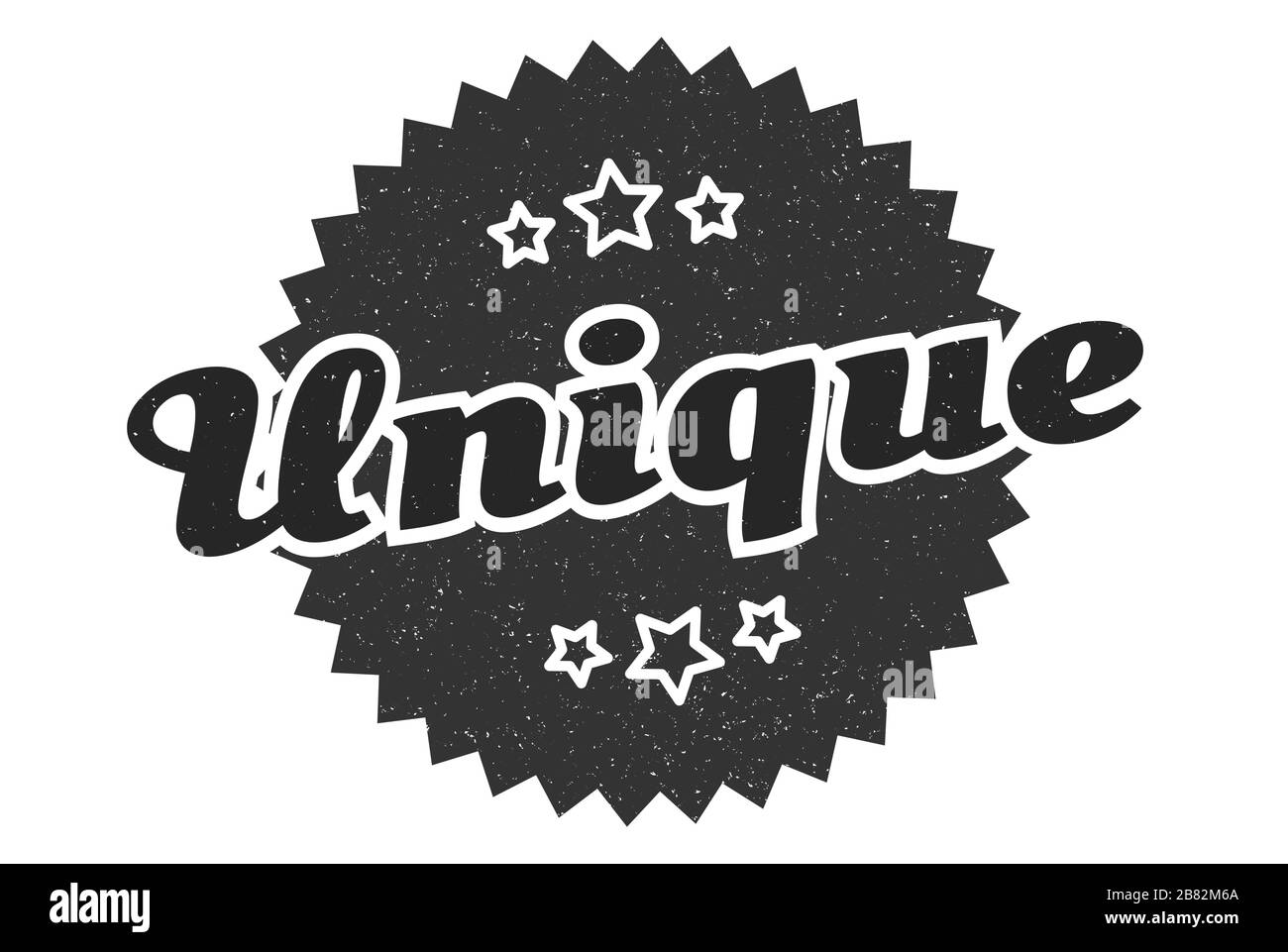 unique sign. unique round vintage retro label. unique Stock Vector ...