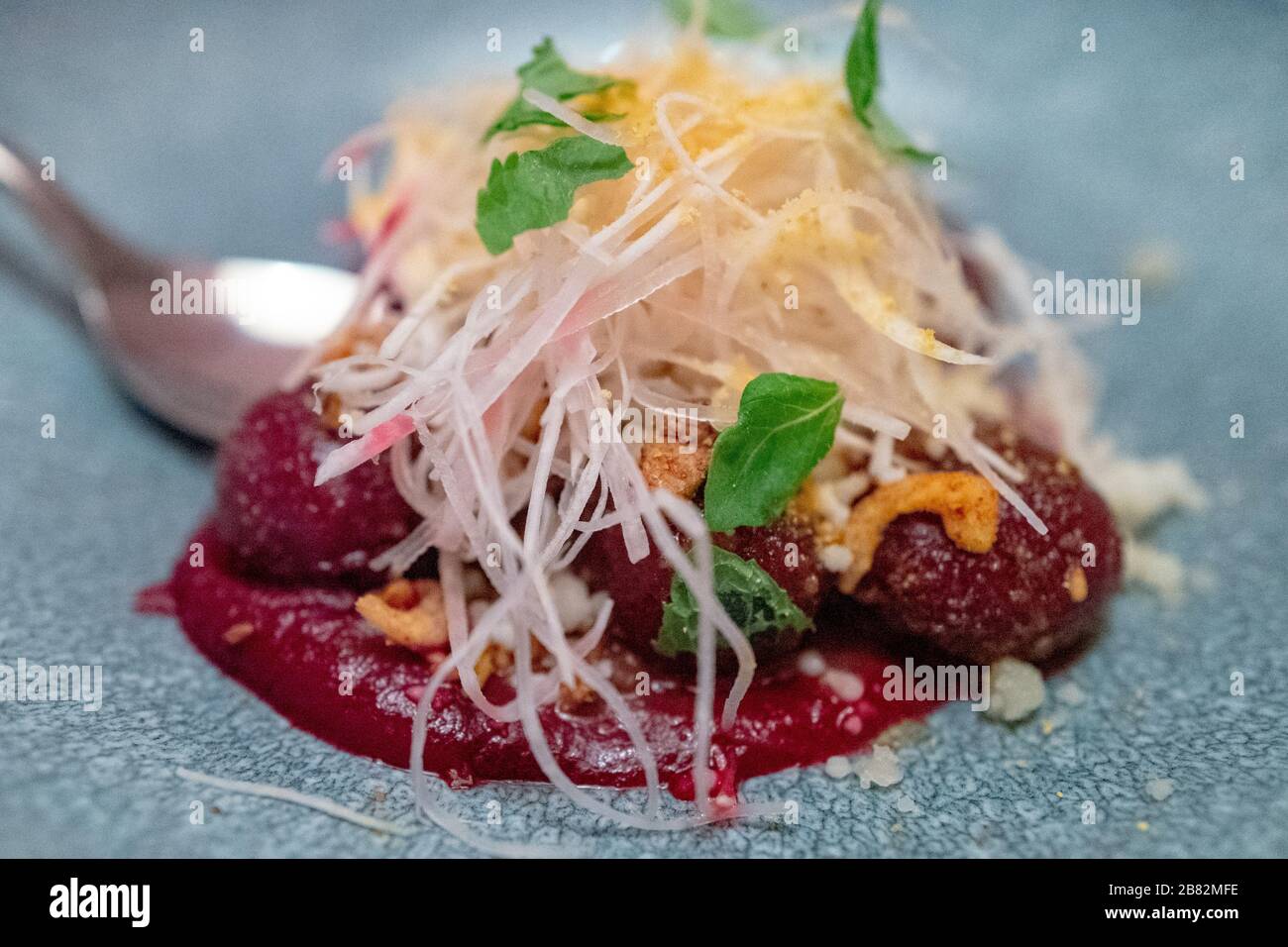 Beet mochi, an iconic dish at State Bird Provisions, a Michelin starred ...