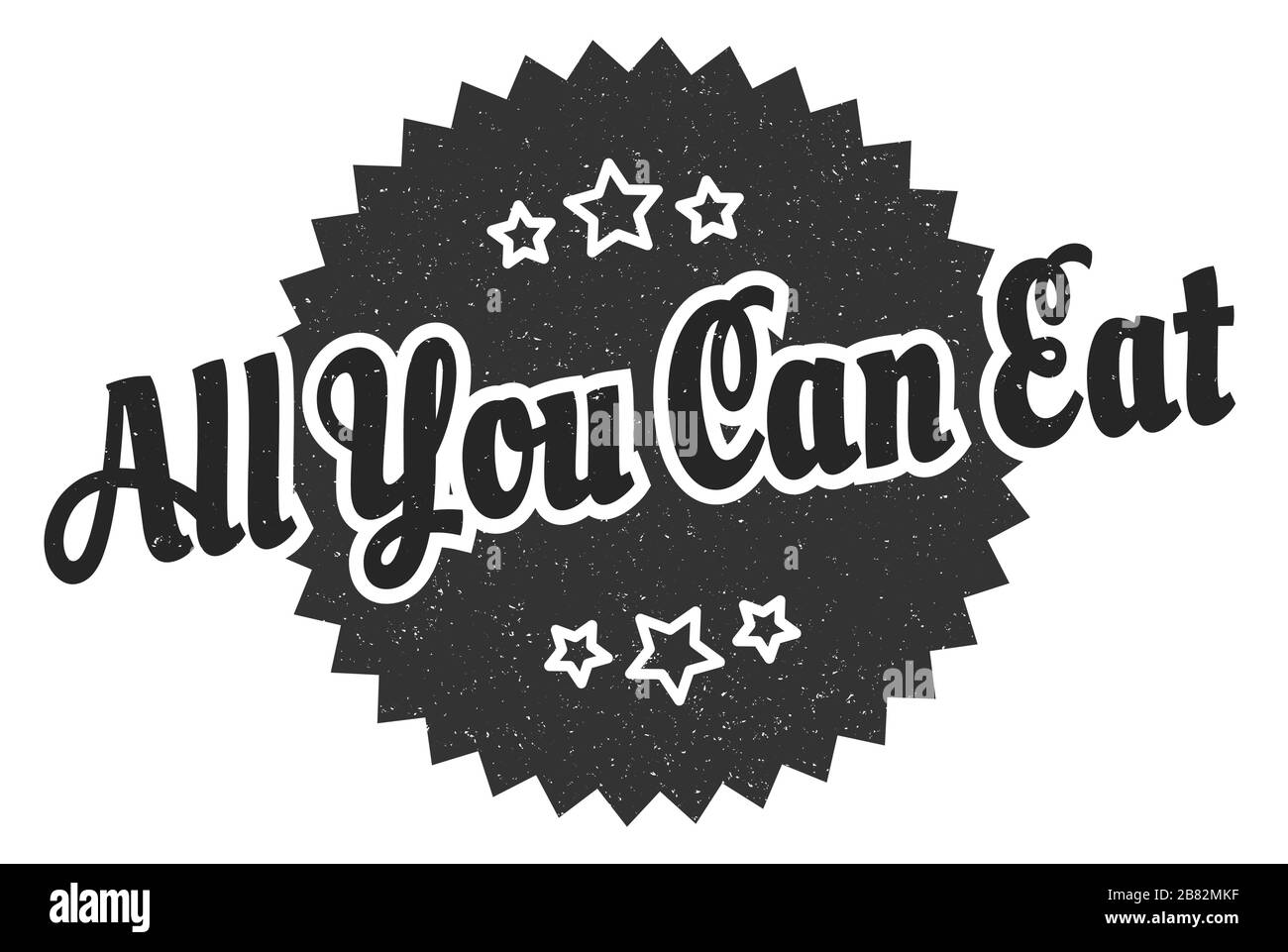 all you can eat sign. all you can eat round vintage retro label. all ...