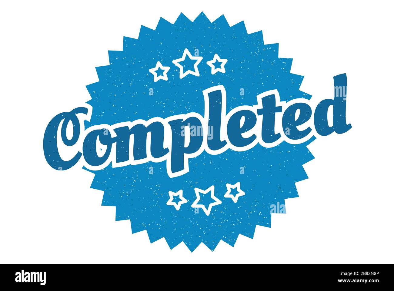 completed sign. completed round vintage retro label. completed Stock ...