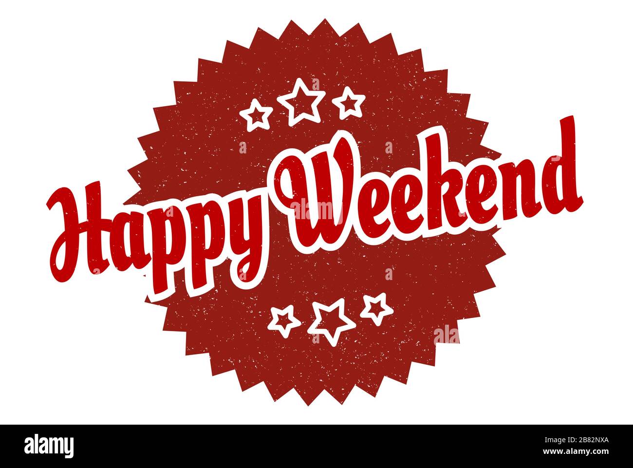 happy weekend sign. happy weekend round vintage retro label. happy ...