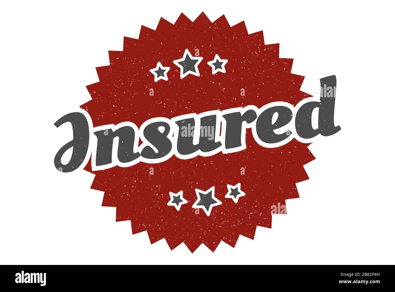 Insured red round stamp hi-res stock photography and images - Alamy