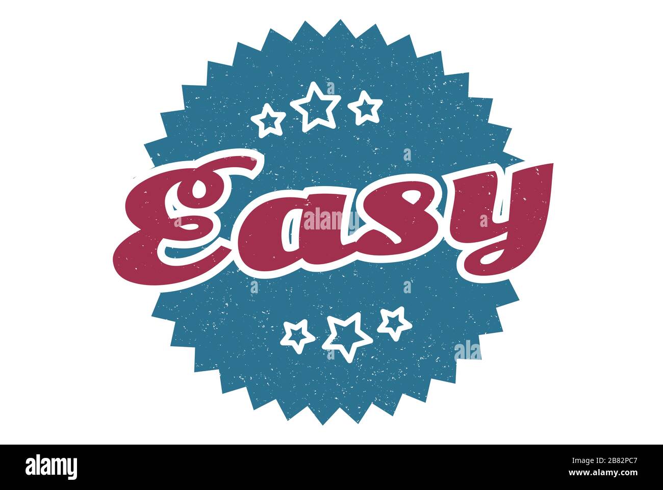 easy sign. easy round vintage retro label. easy Stock Vector Image ...