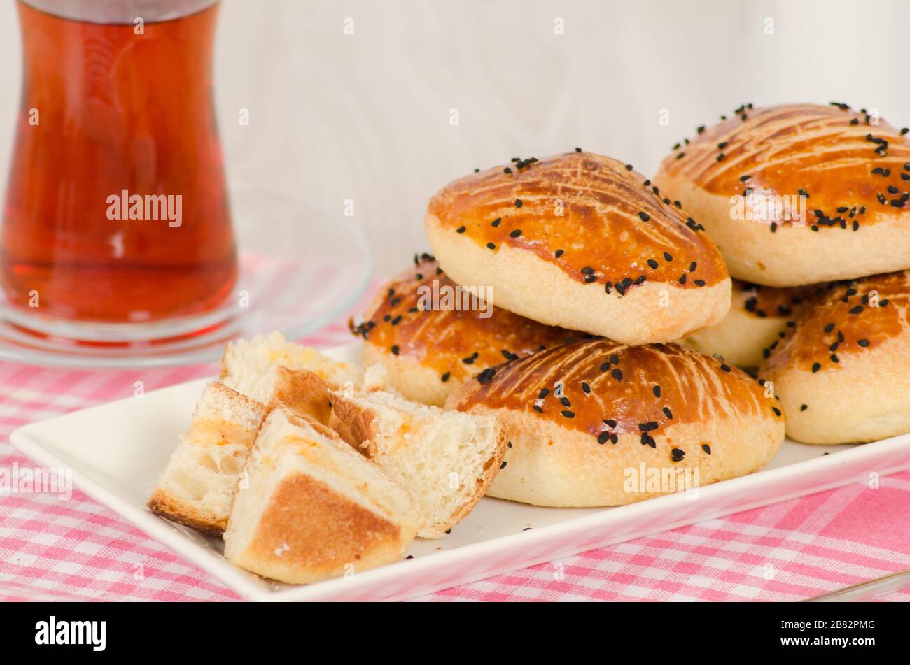 Turkish pastry from turkish cuisine (acma, Pogaca, Simit Stock Photo ...