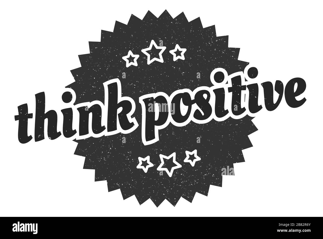 think positive sign. think positive round vintage retro label. think ...