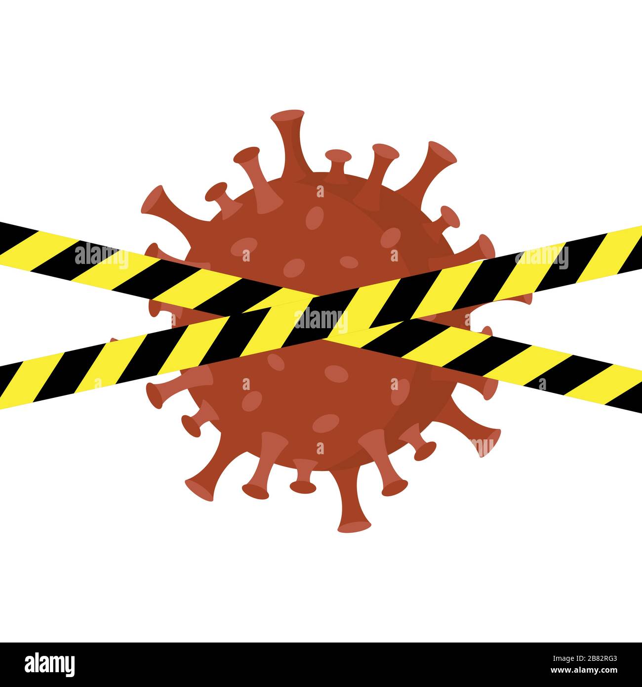 virus hazard zone with warning tape vector illustration EPS10 Stock ...