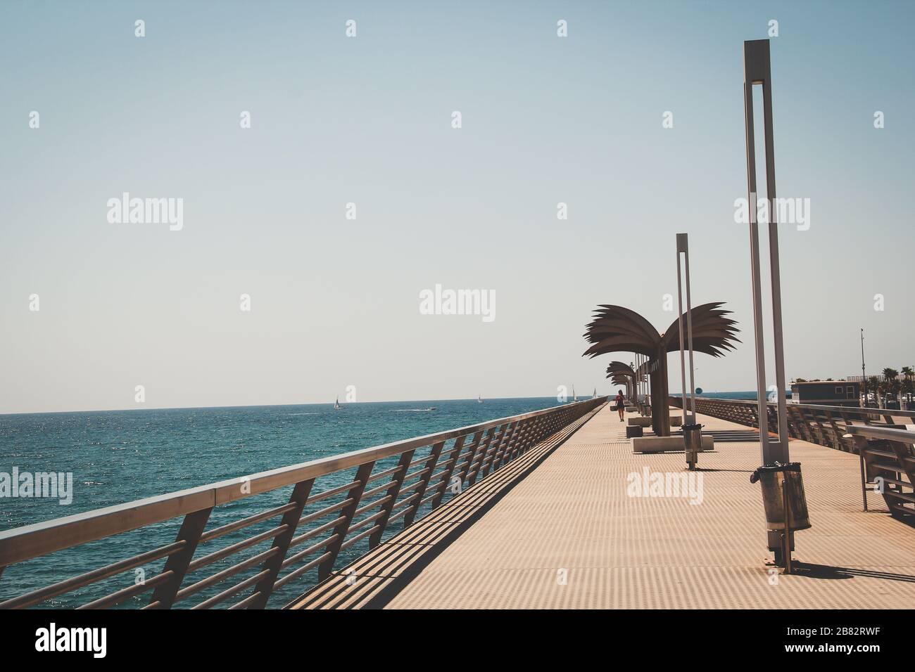 Modern Bridge Construction for Pedestrians in Alicante, Spain Stock ...