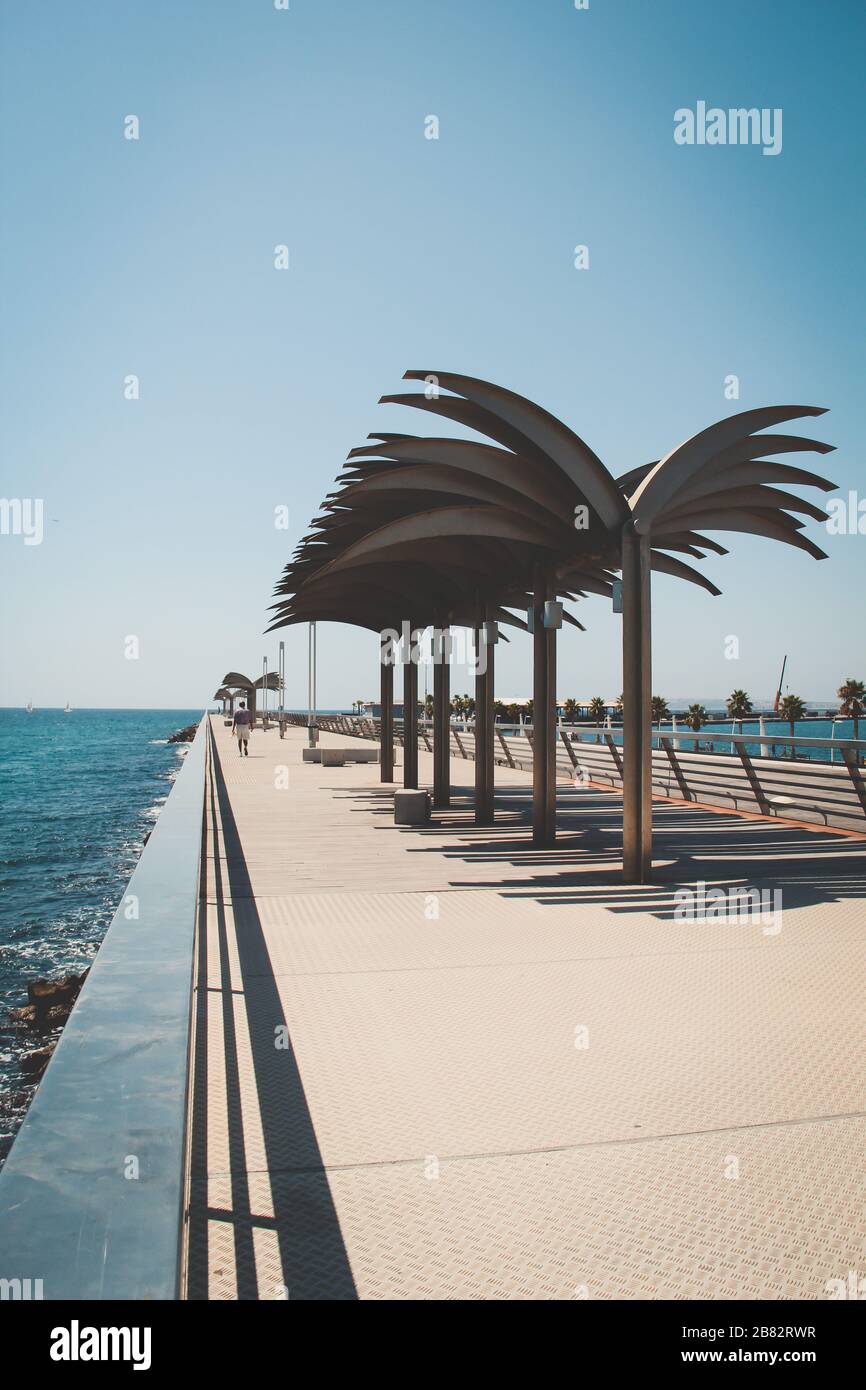 Modern Bridge Construction for Pedestrians in Alicante, Spain Stock ...