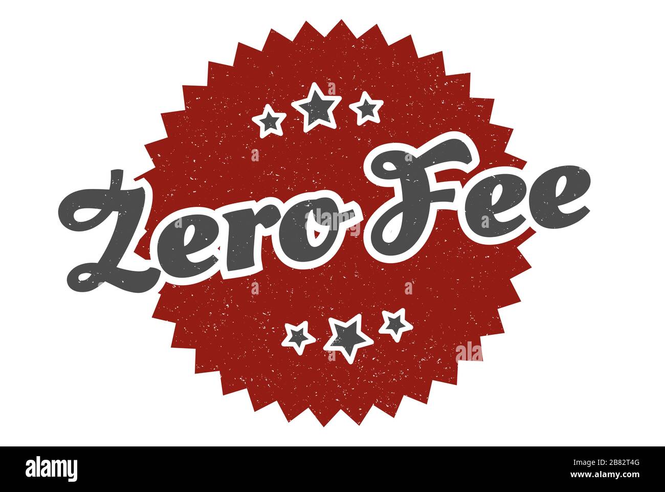 zero fee sign. zero fee round vintage retro label. zero fee Stock ...