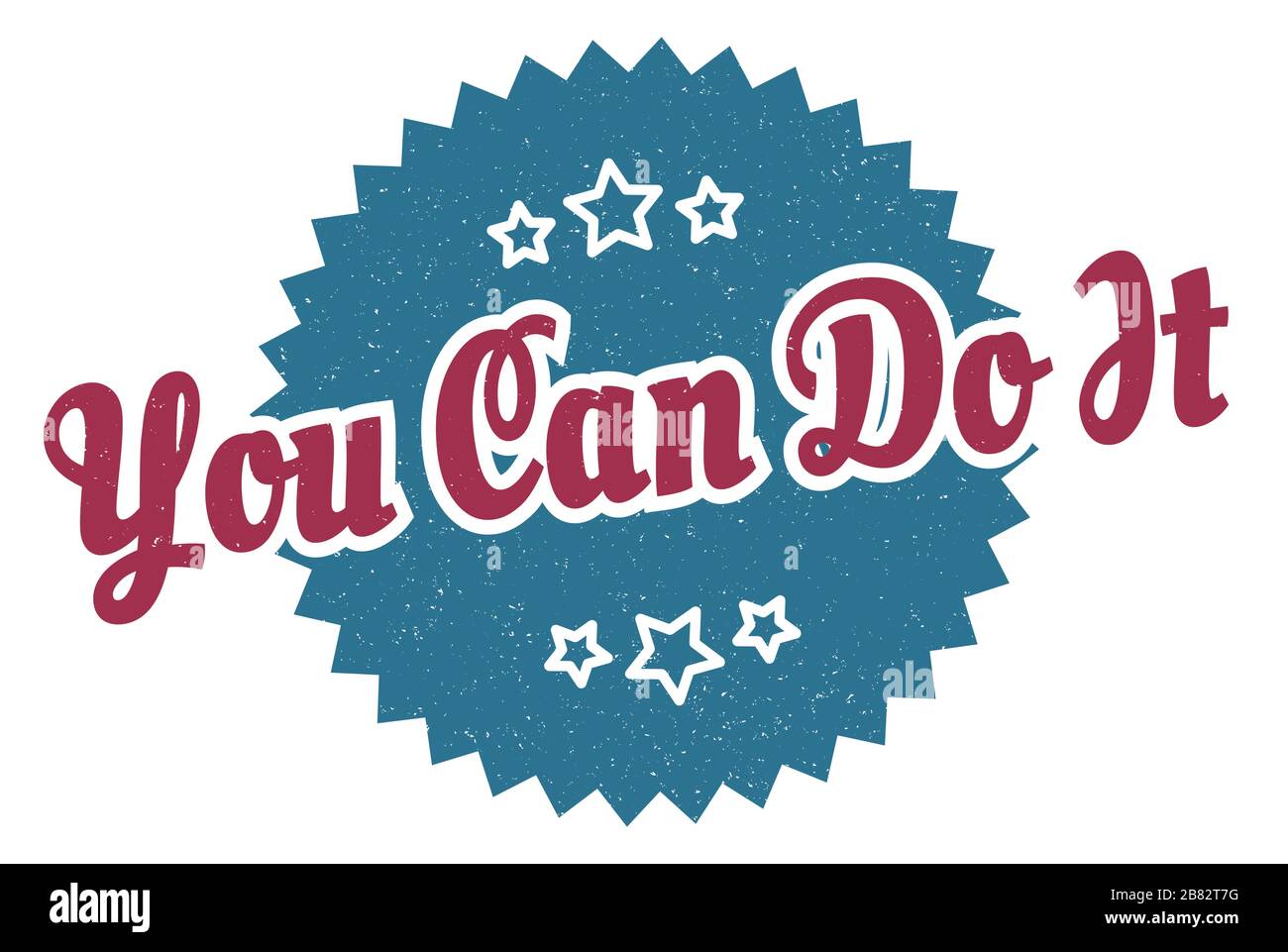 you can do it sign. you can do it round vintage retro label. you can do ...