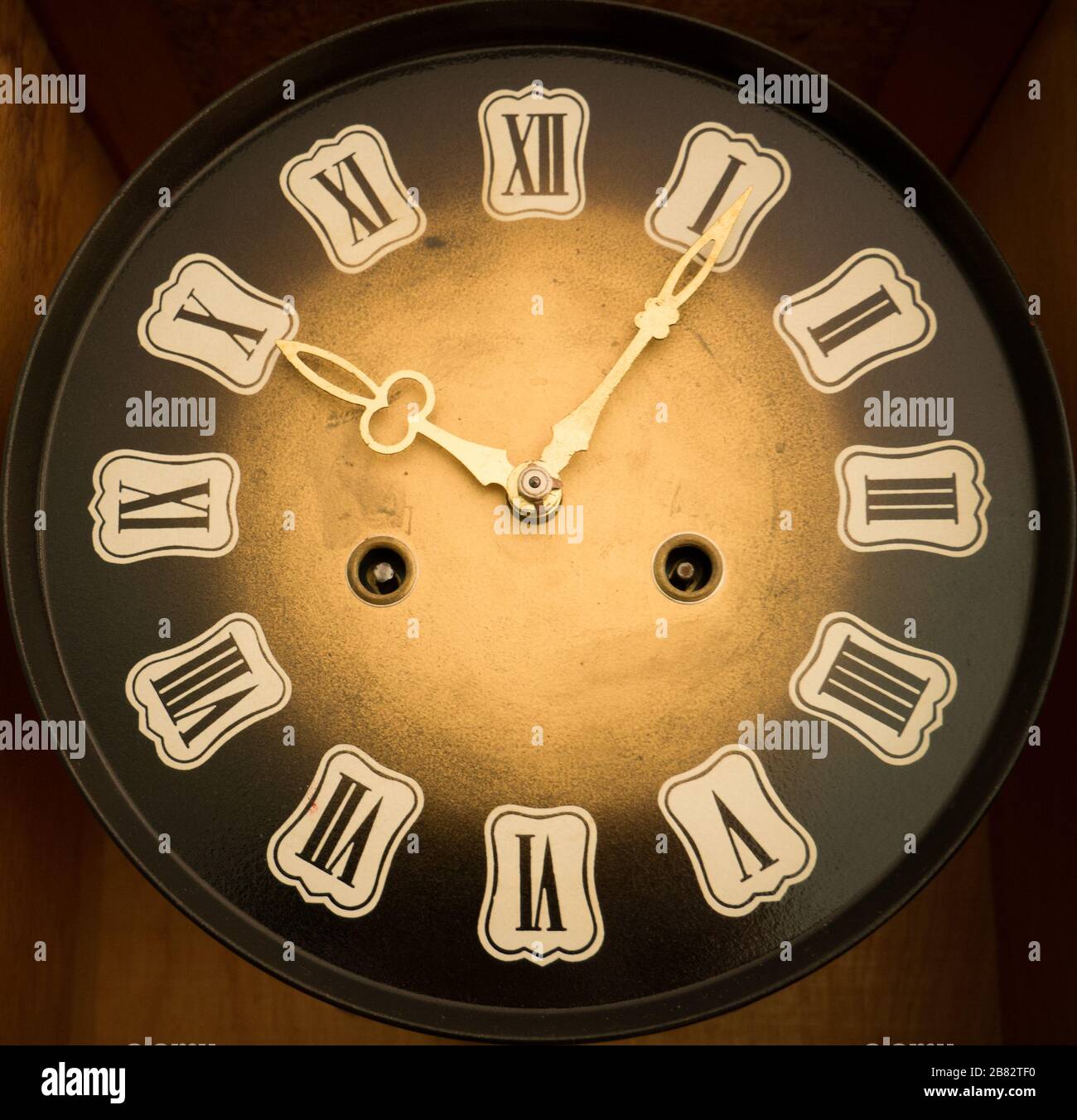 Old vintage wall clock with pendulum. Vintage wall clock made in former ...