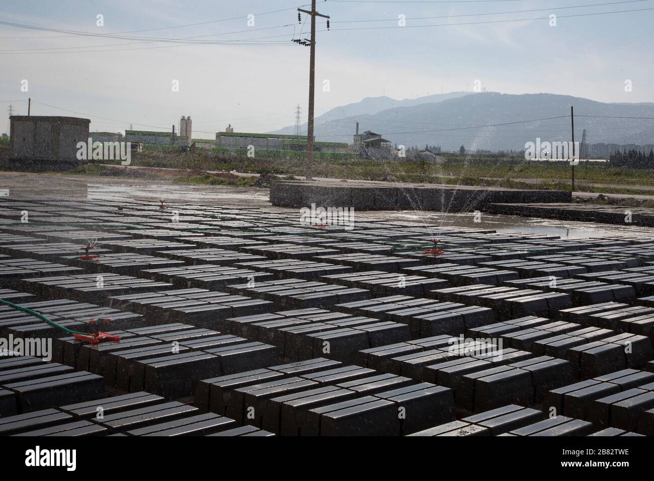 A paving stone factory in Turkey Stock Photo - Alamy