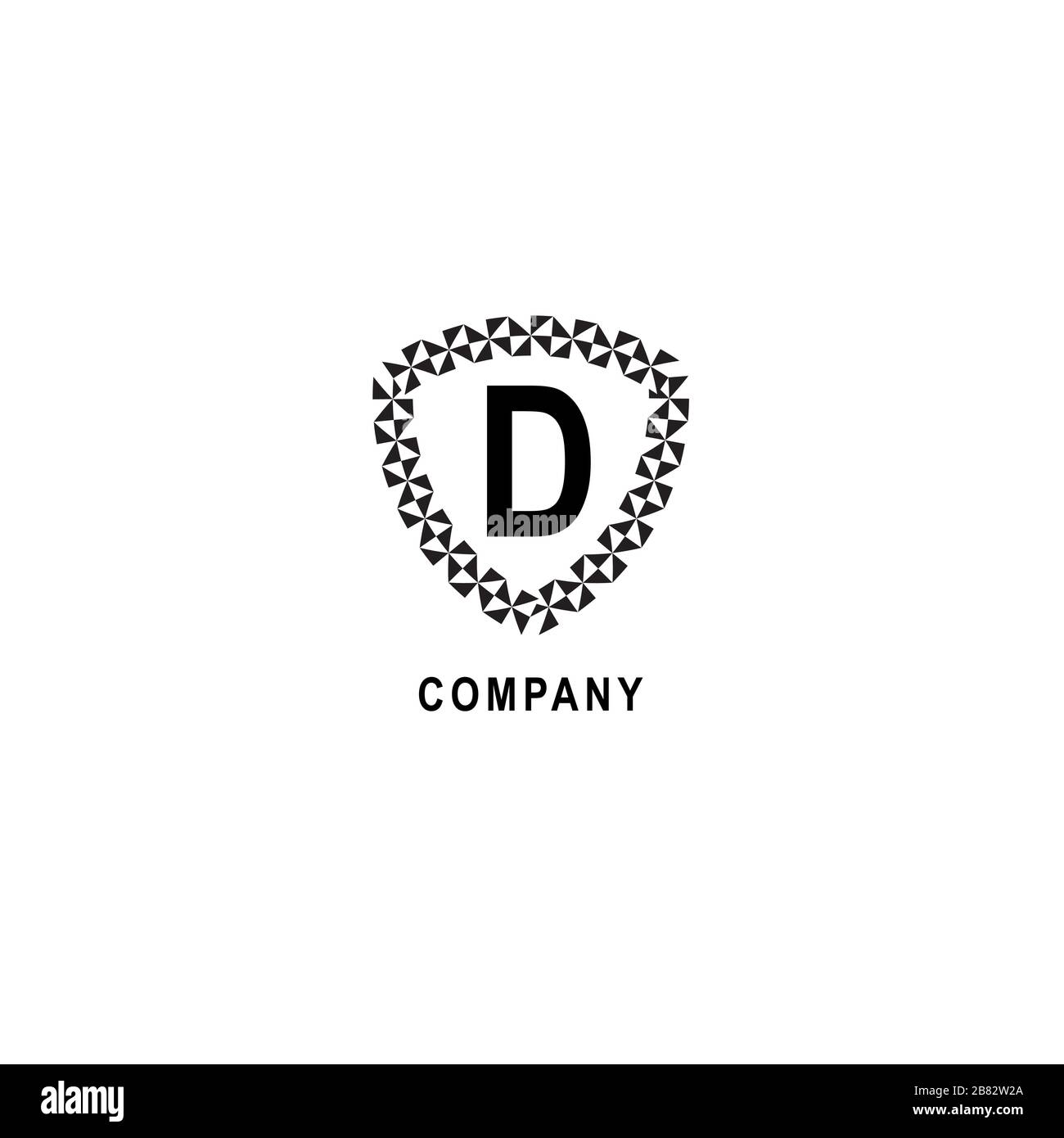 Letter D alphabetic logo deisgn template. Geometric shield sign ...