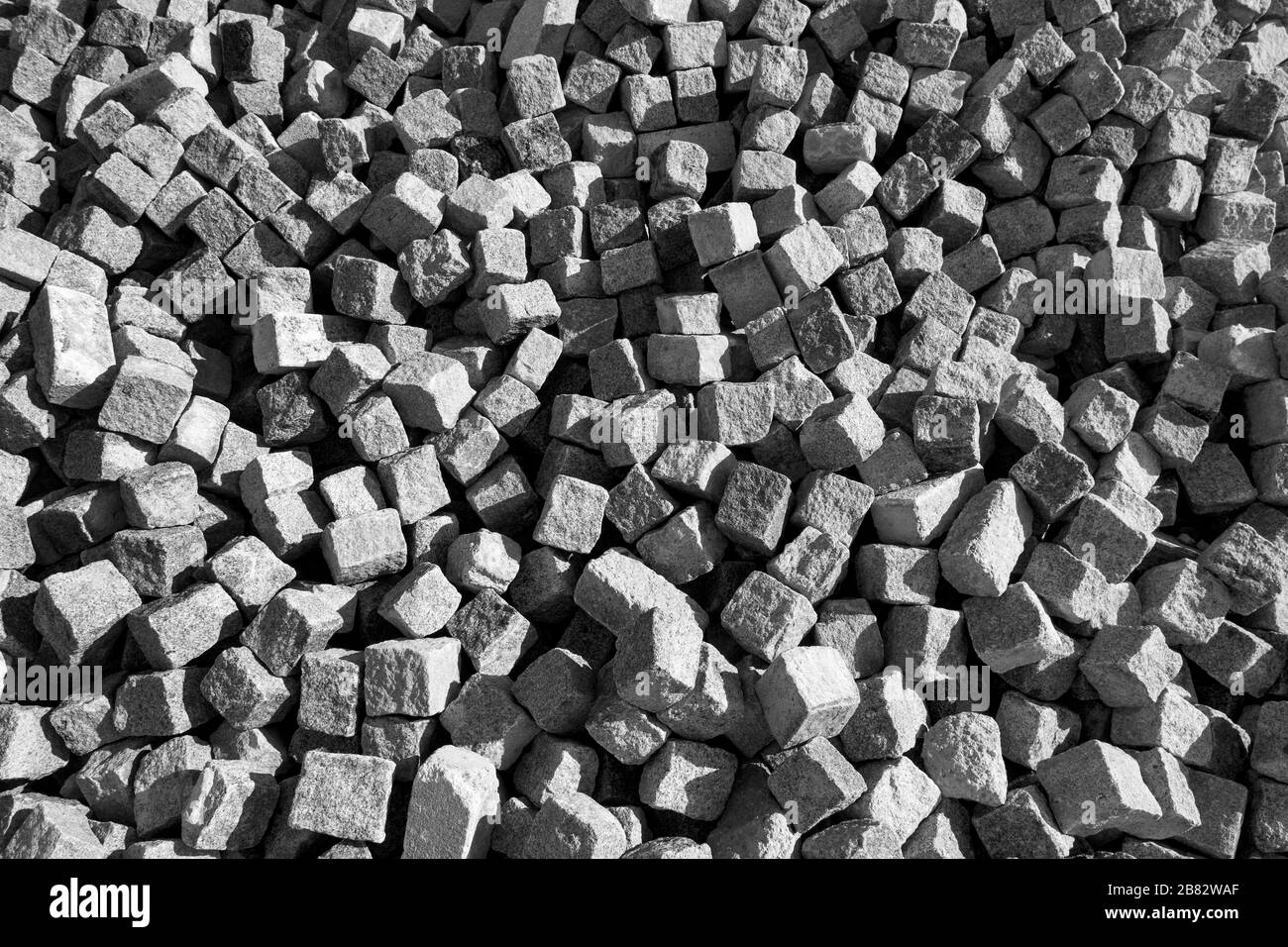 Stack of paving stones, Upper Austria, Austria Stock Photo - Alamy