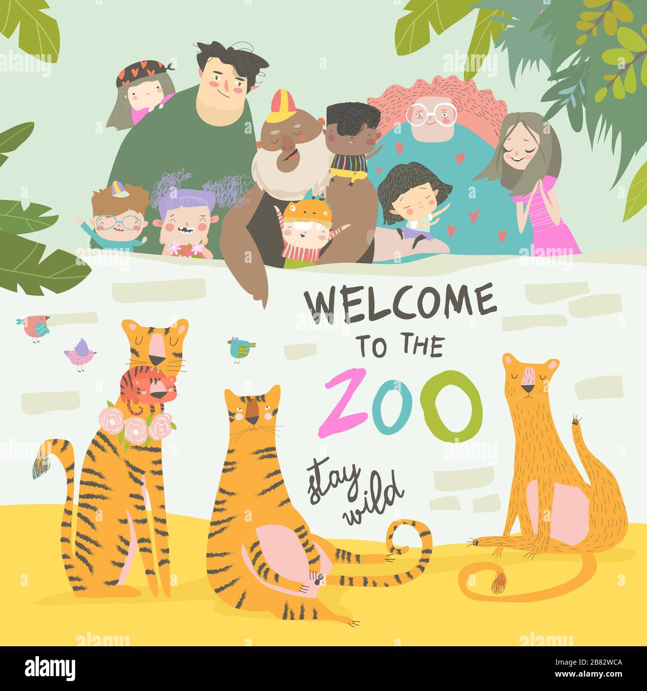 Tiger zoo children Stock Vector Images - Alamy