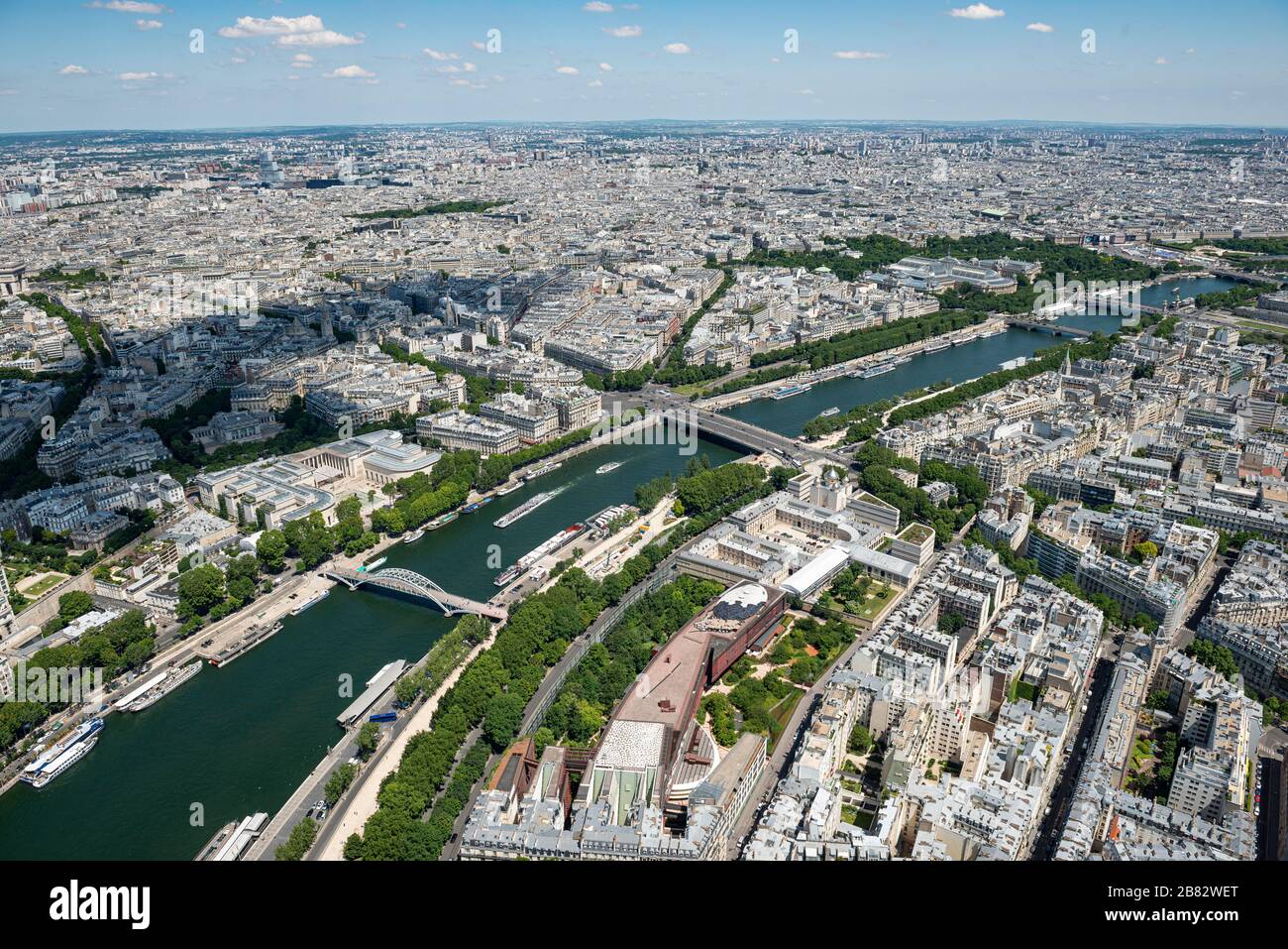 City view with the river Seine, view from the Eiffel Tower, Paris ...