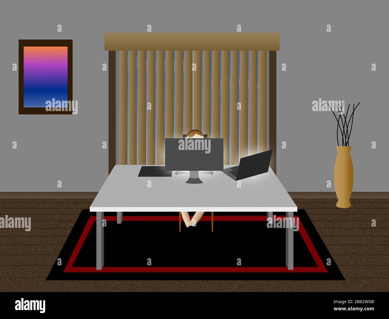 Hidden behind screen Stock Vector Images - Alamy