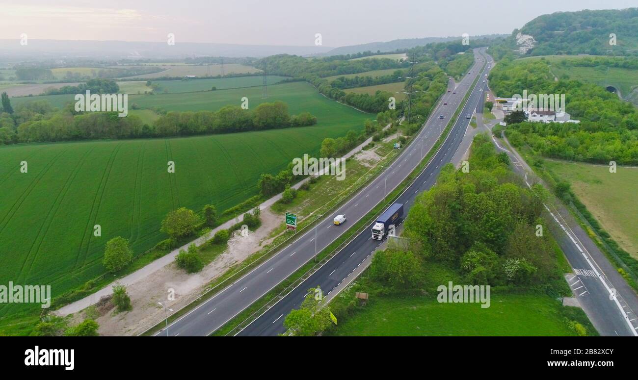Aerial view dual carriageway road hi-res stock photography and images ...