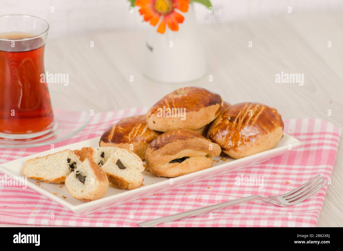 Turkish pastry from turkish cuisine (acma, Pogaca, Simit Stock Photo ...