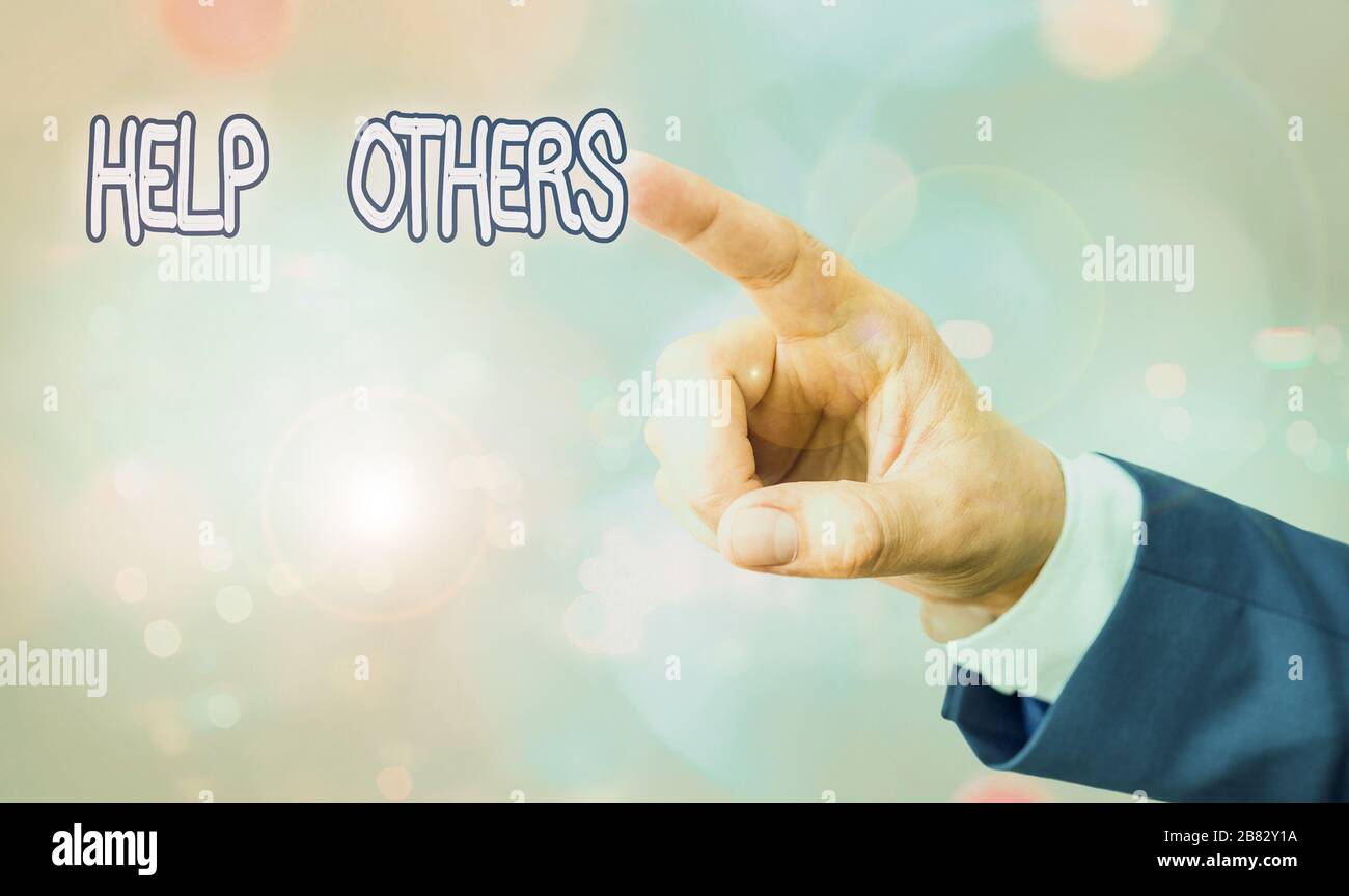 Handwriting text writing Help Others. Conceptual photo the action of ...
