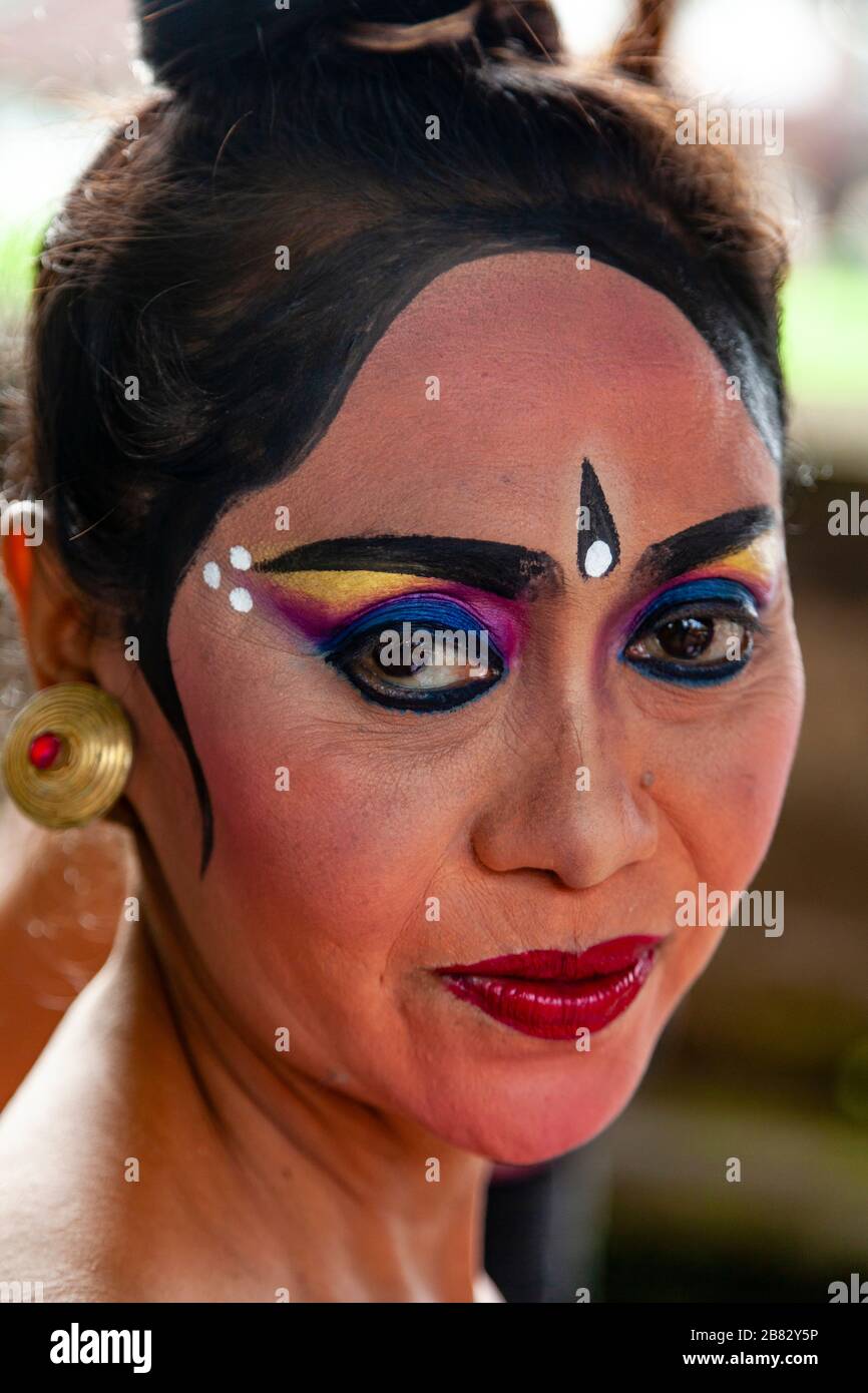 A Female Performer At A Traditional Balinese Barong and Kris Dance Show ...