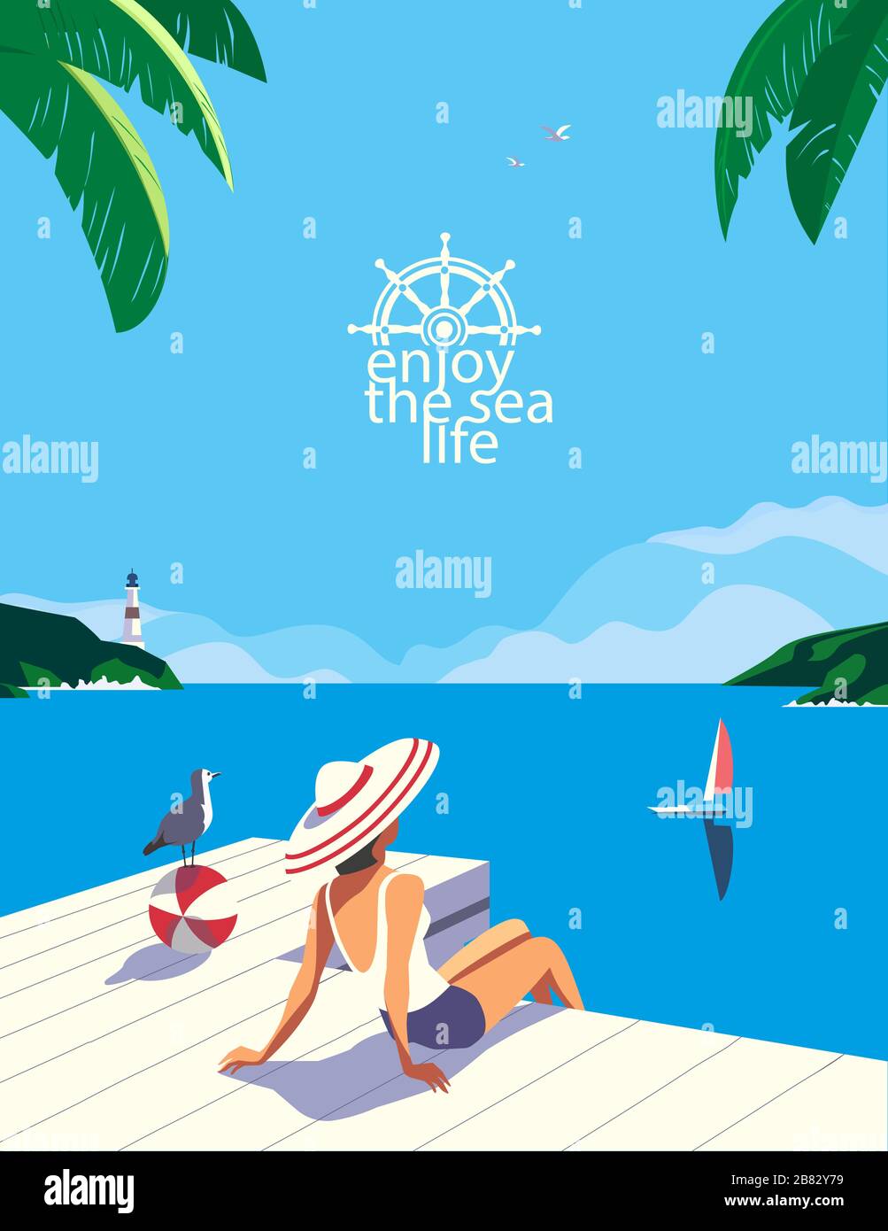 Minimal seaside Stock Vector Images - Alamy