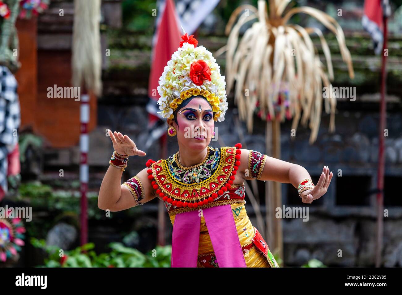 A Female Performer Dancing During A Traditional Balinese Barong and ...