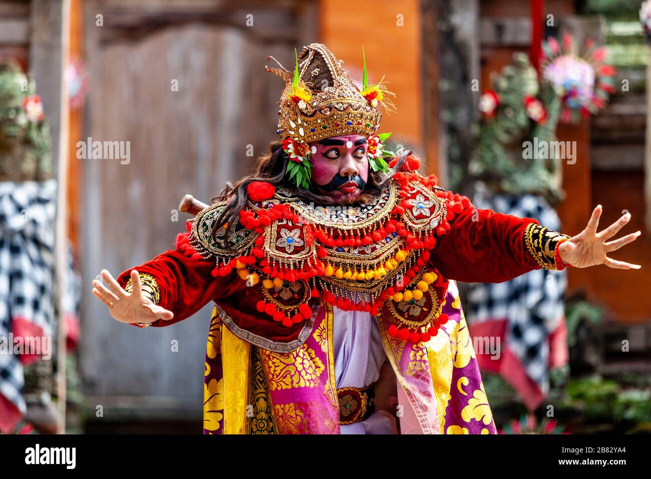 A Male Performer Dancing During A Traditional Balinese Barong and Kris ...