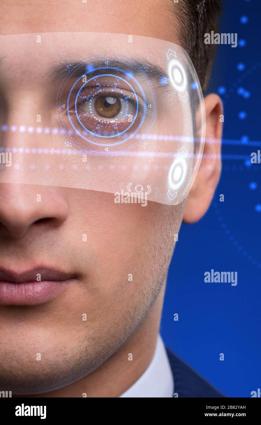 The futuristic vision concept with businessman Stock Photo - Alamy