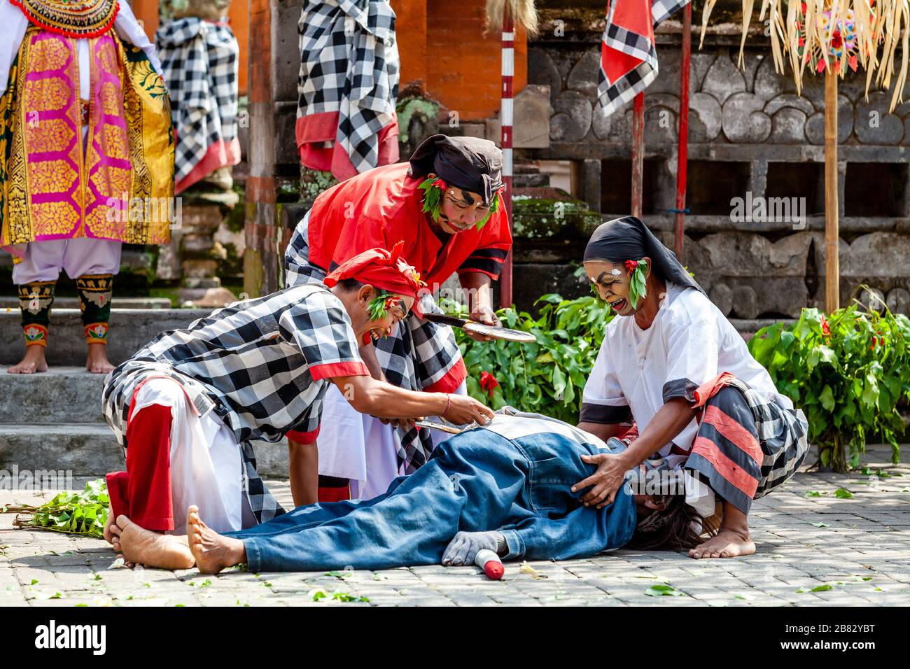 Local People Performing In A Traditional Balinese Barong and Kris Dance ...
