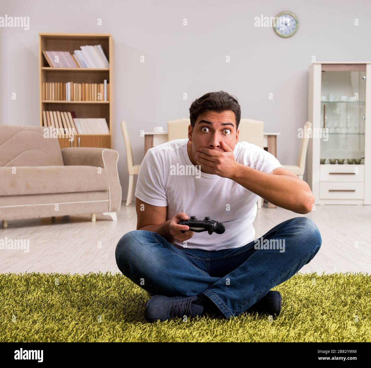 The man addicted to computer games Stock Photo - Alamy