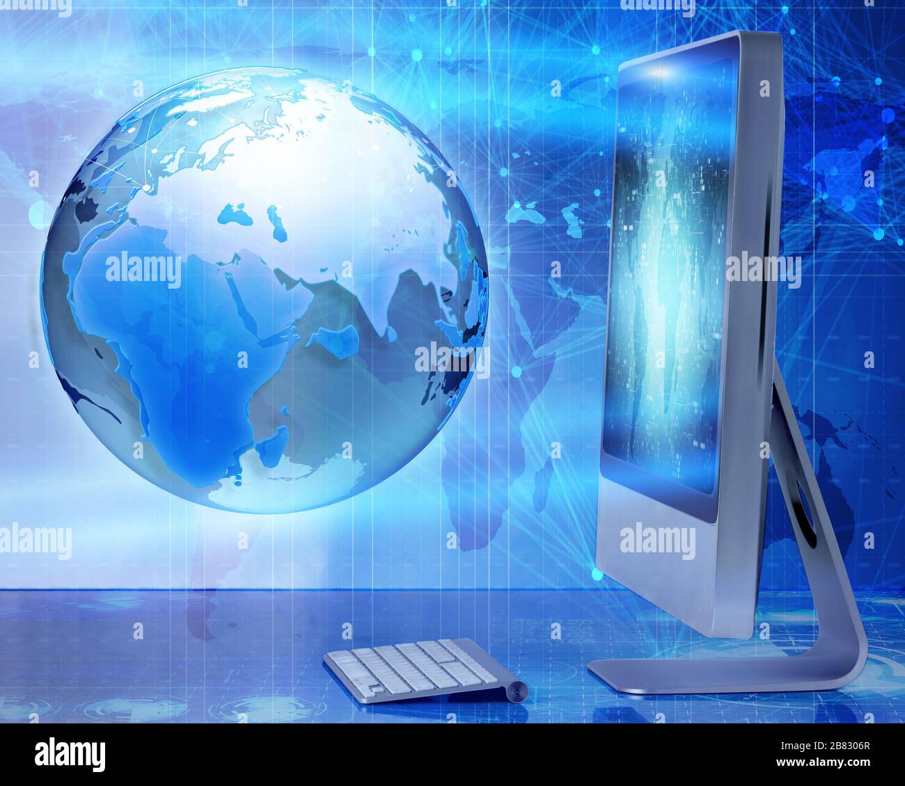The computer screen in business concept - 3d rendering Stock Photo - Alamy