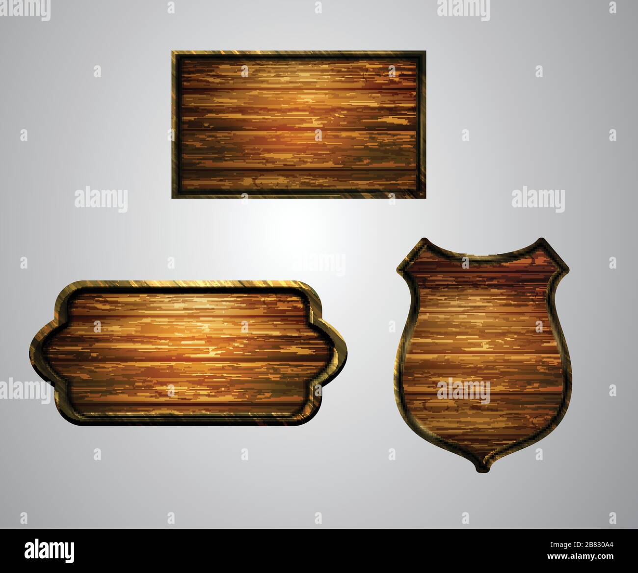 Vector realistic illustration of wooden signboard Stock Vector Image ...