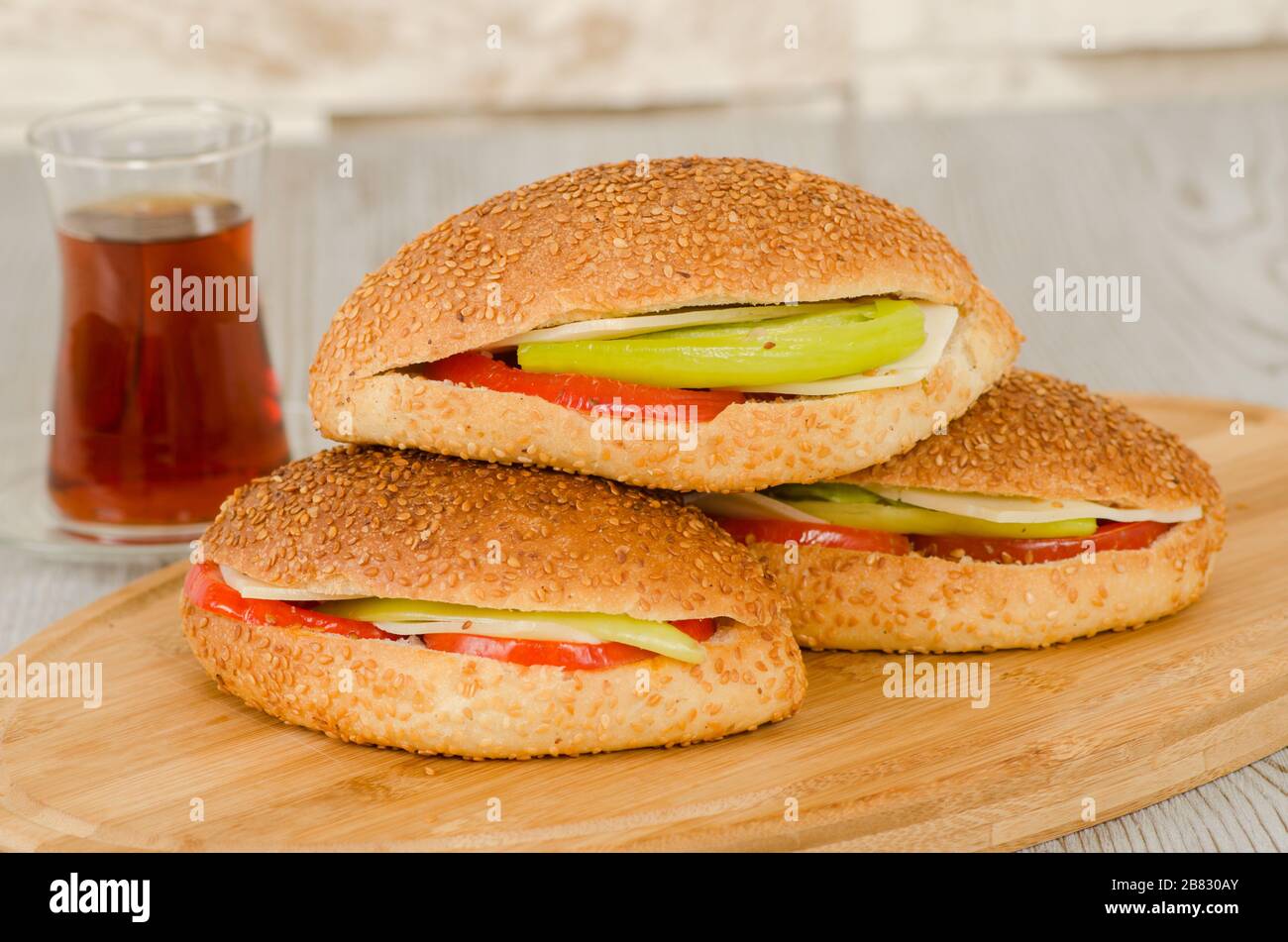 Turkish pastry from turkish cuisine (acma, Pogaca, Simit Stock Photo ...