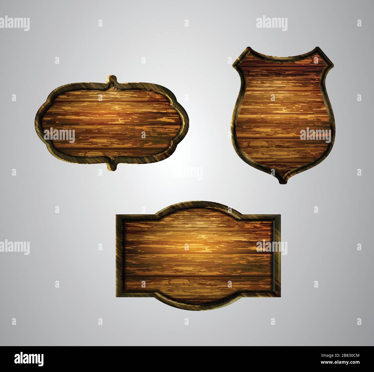 Vector realistic illustration of wooden signboard Stock Vector Image ...