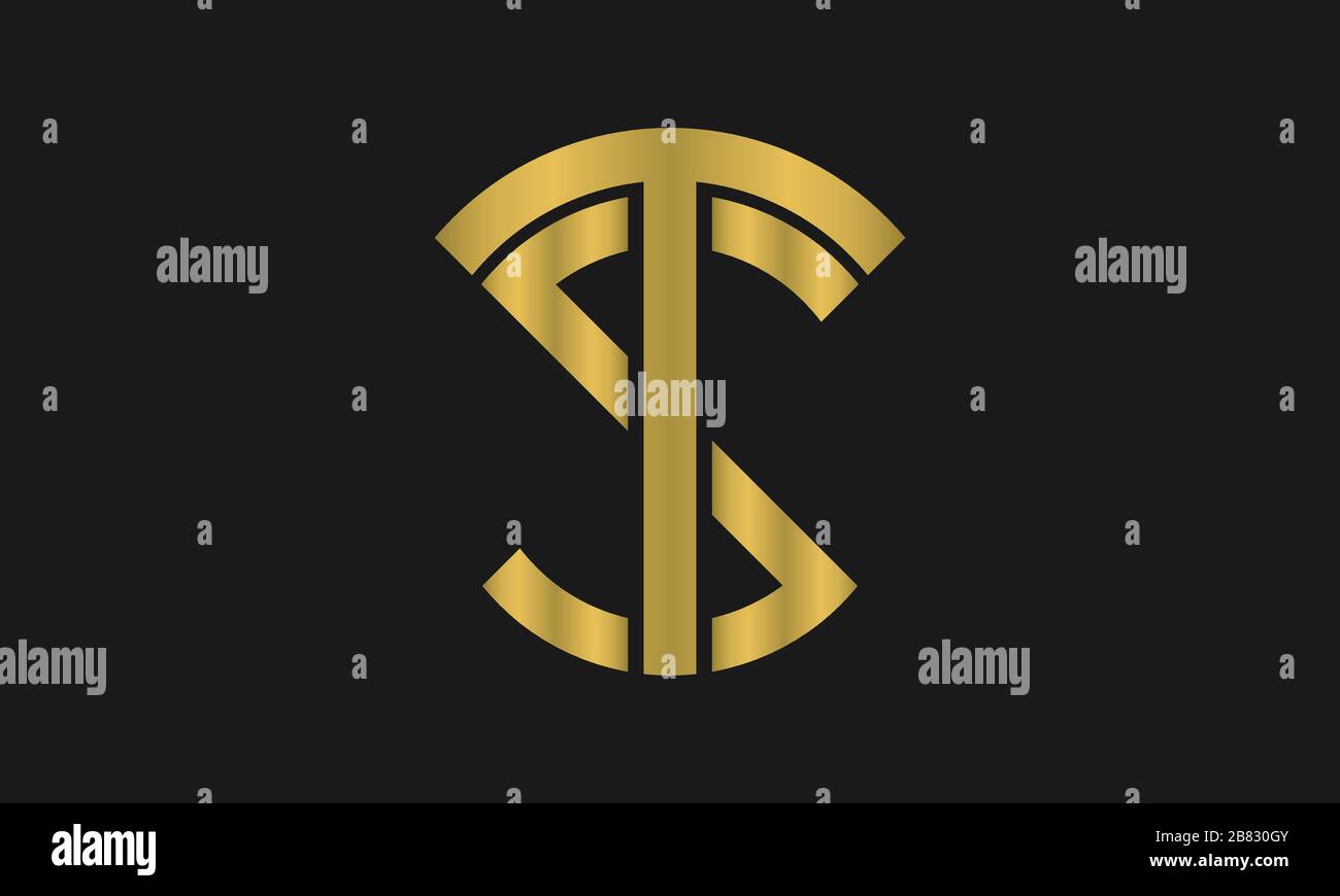 TS, ST Letter Logo Design with Creative Modern Trendy Typography and ...
