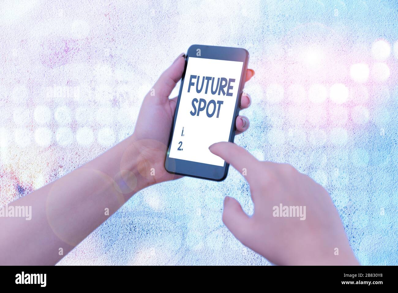 Writing note showing Future Spot. Business concept for refers to an ...