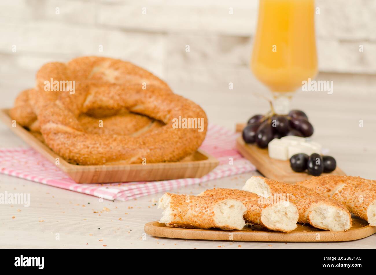 Turkish pastry from turkish cuisine (acma, Pogaca, Simit Stock Photo ...