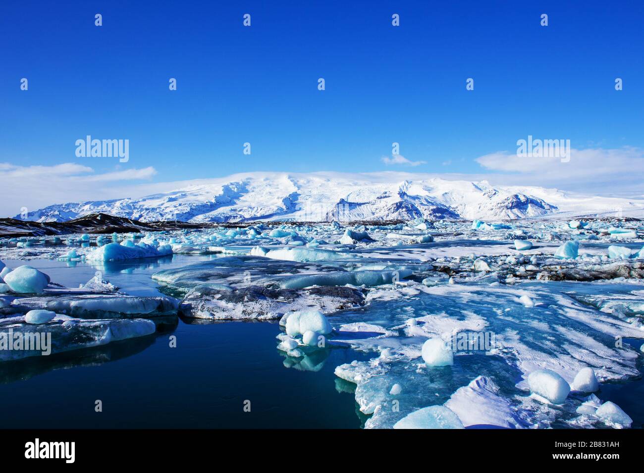 ice fields at the black pebble beach, coast of iceland Stock Photo - Alamy