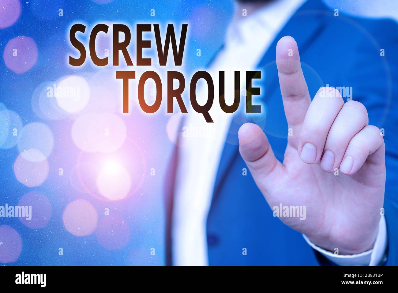 Text sign showing Screw Torque. Business photo showcasing measure of ...