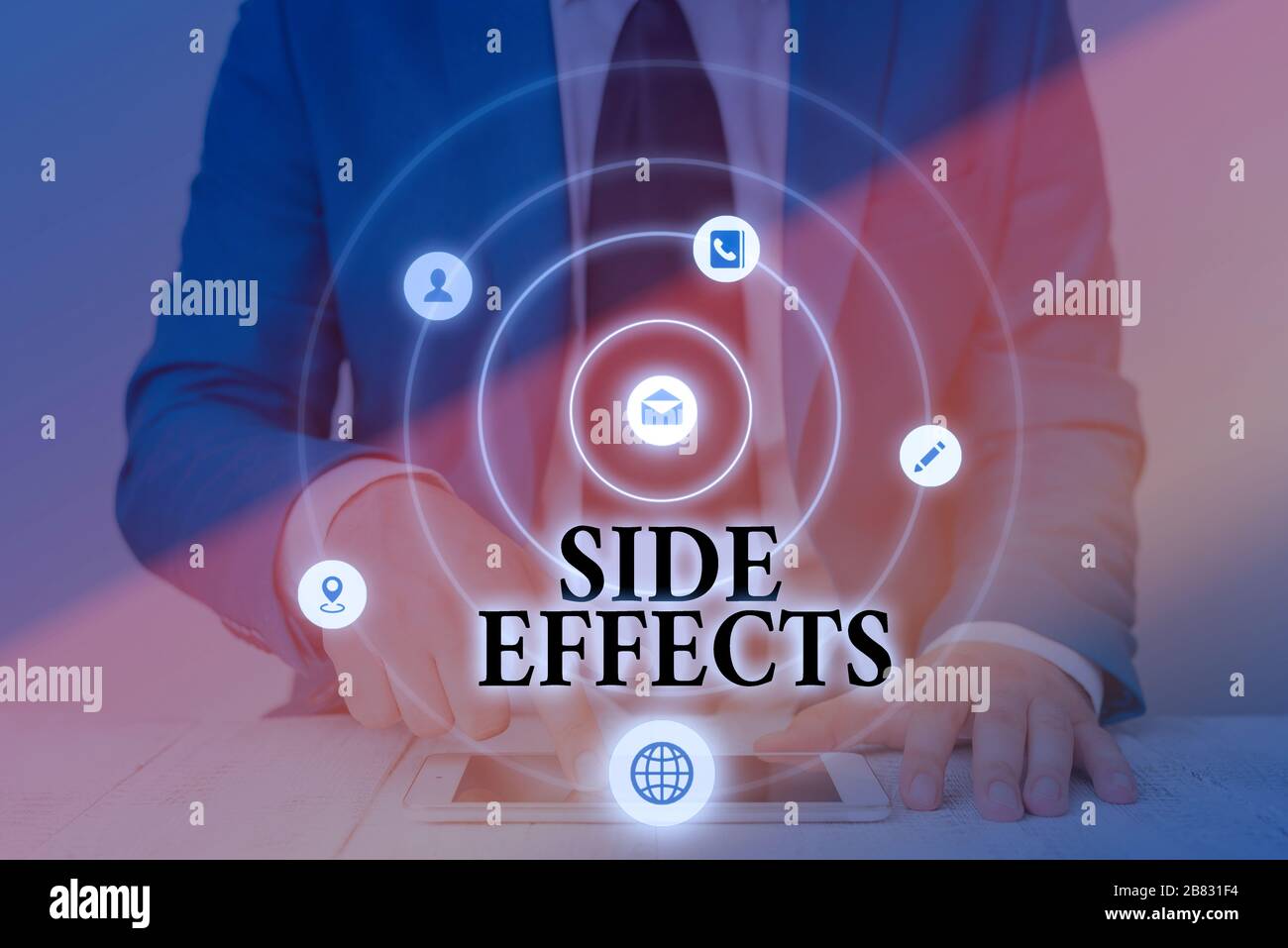 Text sign showing Side Effects. Business photo text secondary ...