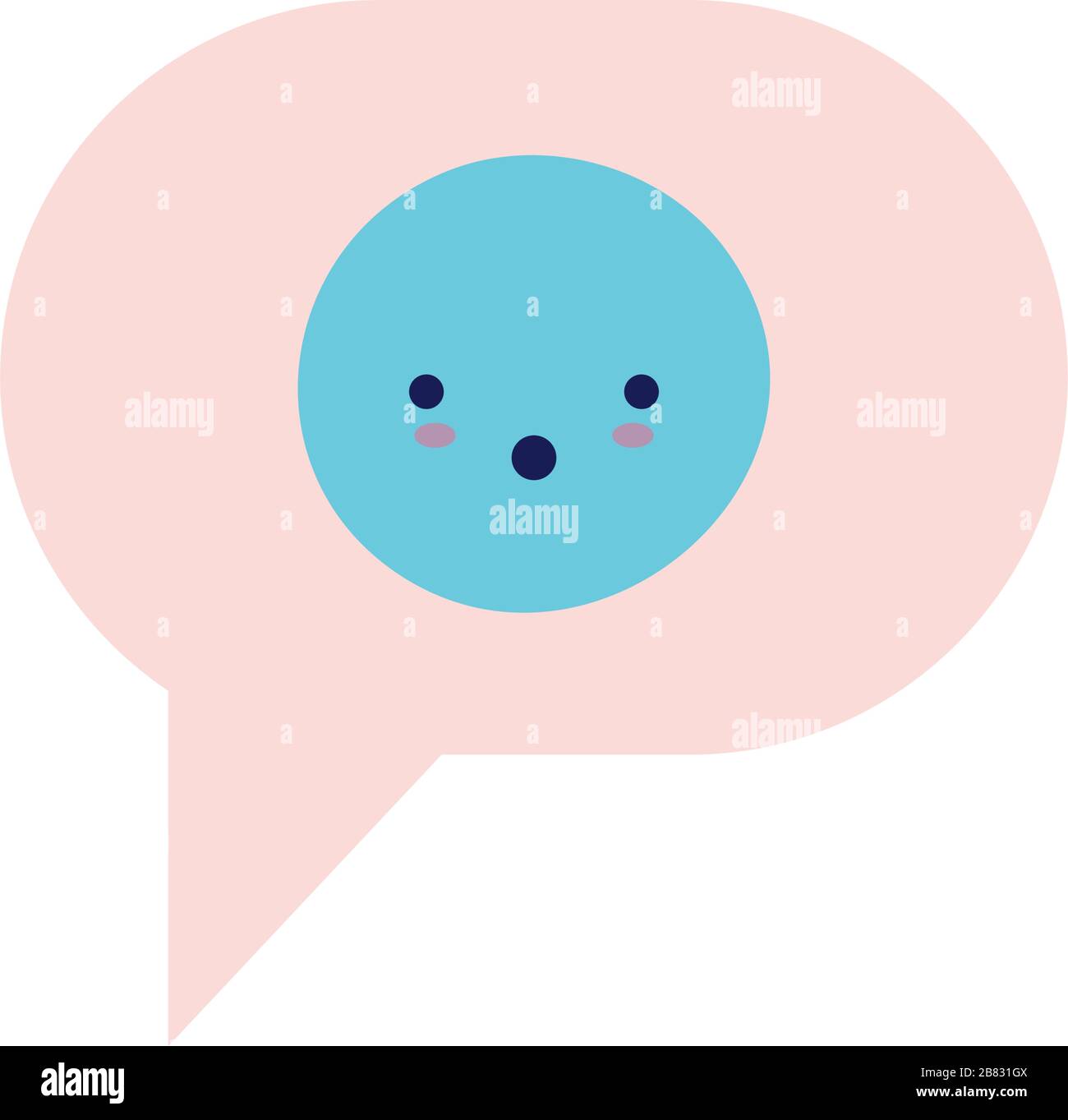 Communication bubble with surprised face vector design Stock Vector ...
