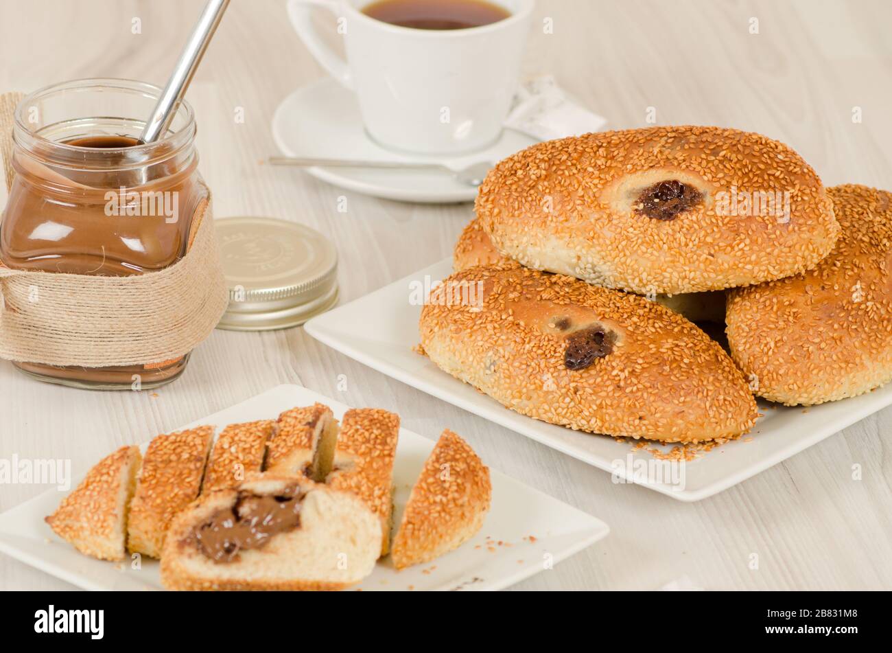 Turkish pastry from turkish cuisine (acma, Pogaca, Simit Stock Photo ...