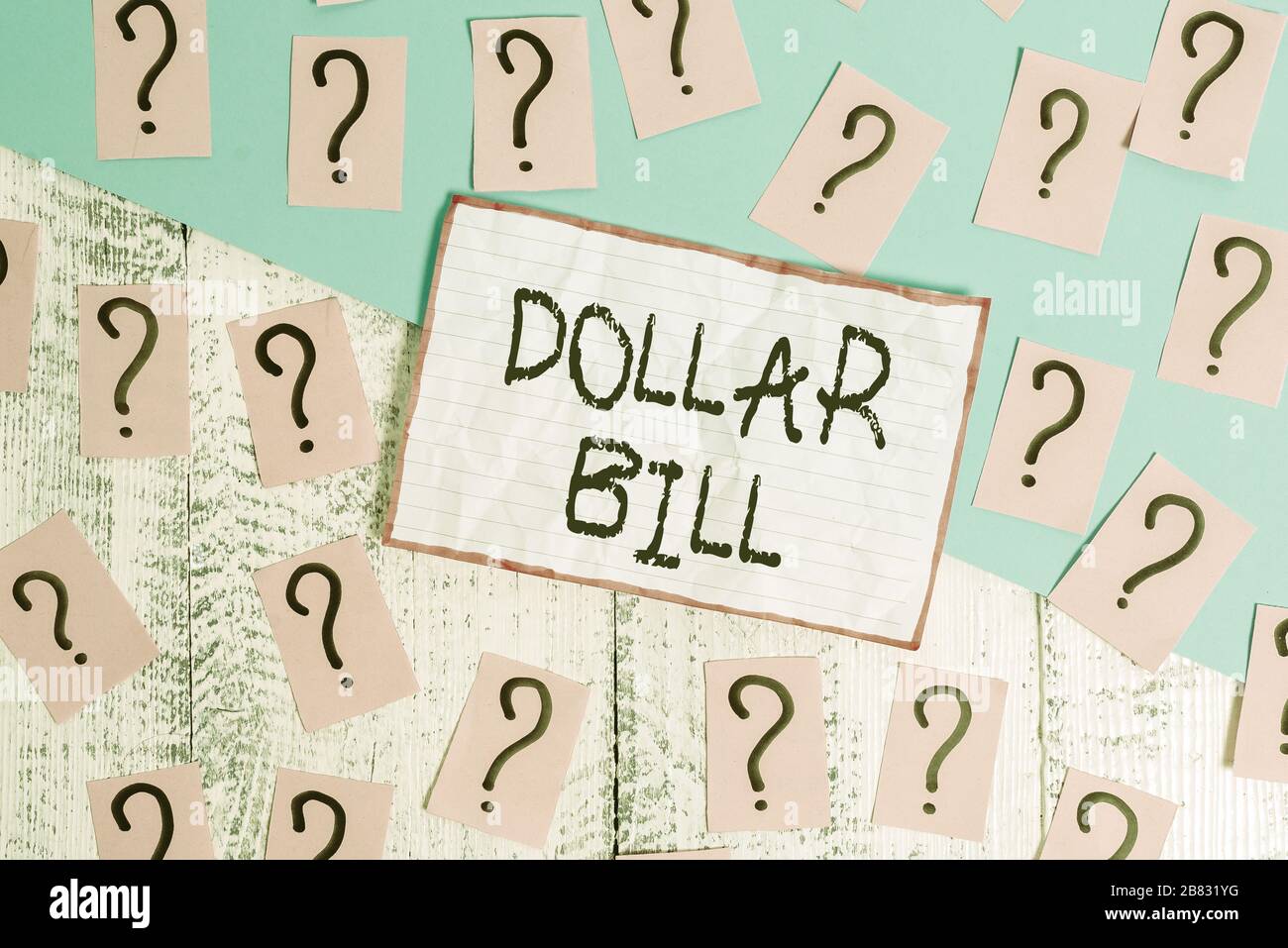 Handwriting text Dollar Bill. Conceptual photo a piece of paper money ...
