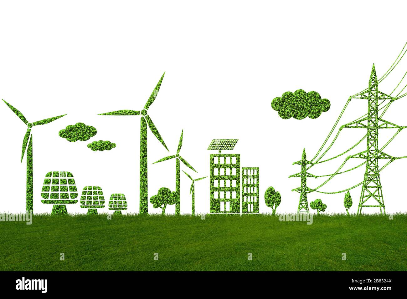 The green energy concept - 3d rendering Stock Photo - Alamy