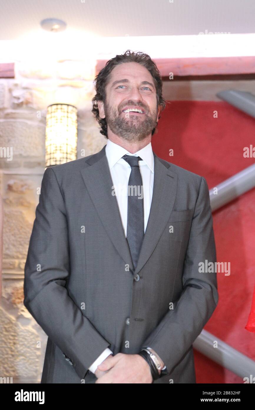 Actor GERARD BUTLER attends in the dinner at the town of Sparta. Butler ...