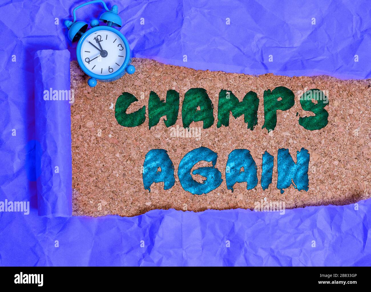 Text sign showing Champs Again. Business photo showcasing refers to ...
