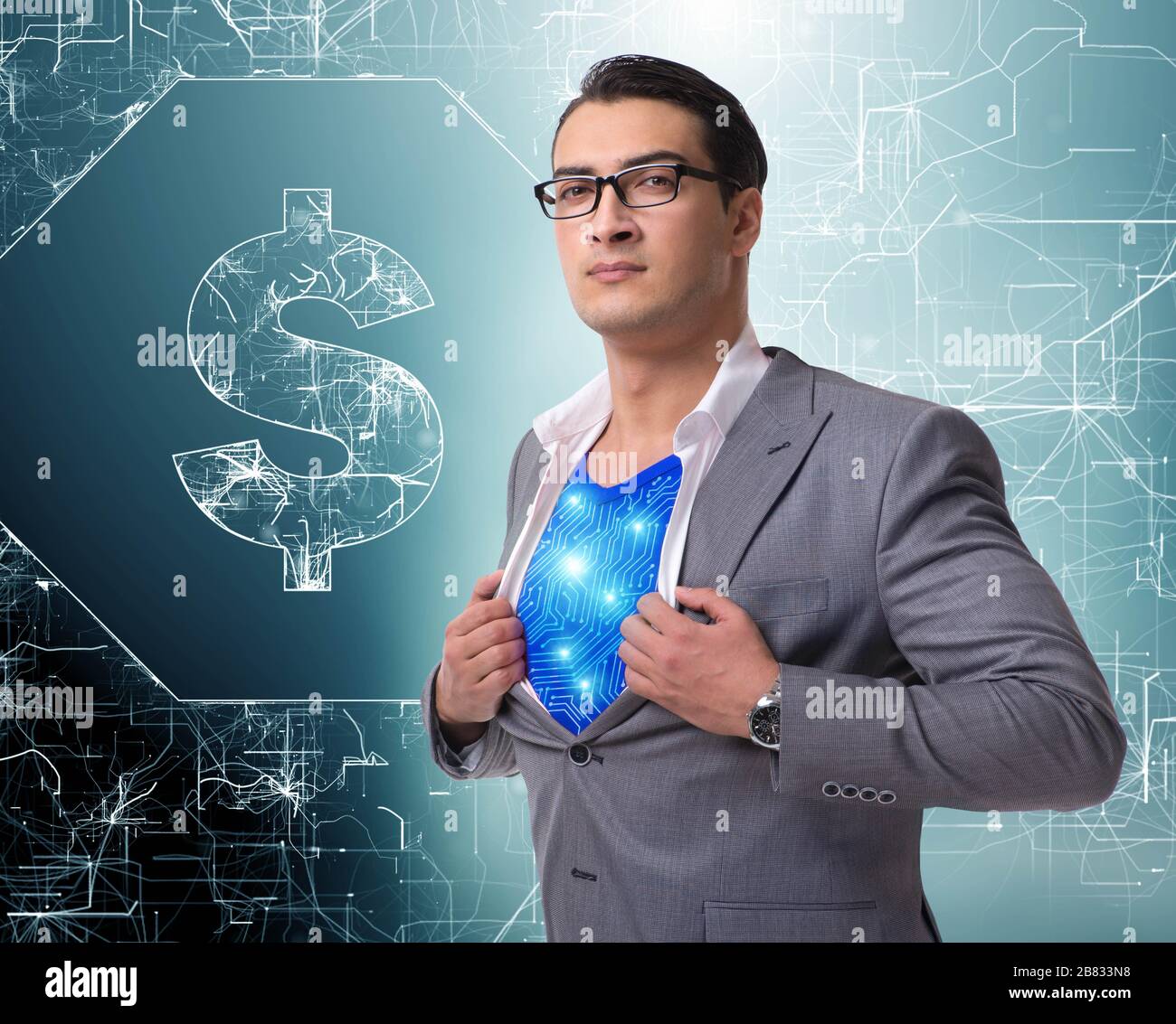 Superhero flying money hi-res stock photography and images - Alamy