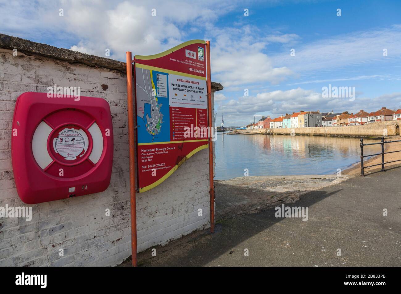 The lifeguard service sign at Hartlepool,England,UK Stock Photo - Alamy