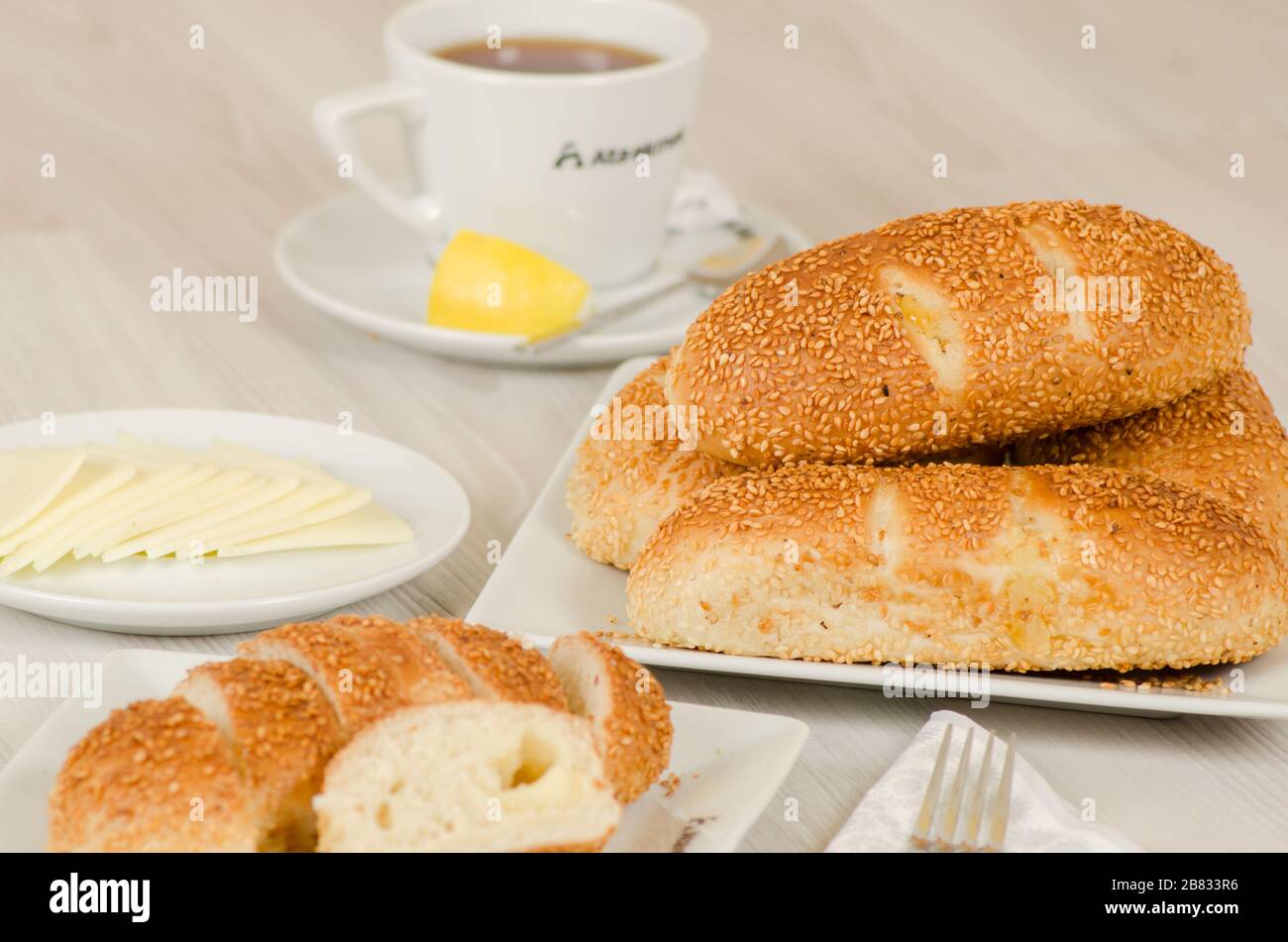 Turkish pastry from turkish cuisine (acma, Pogaca, Simit Stock Photo ...
